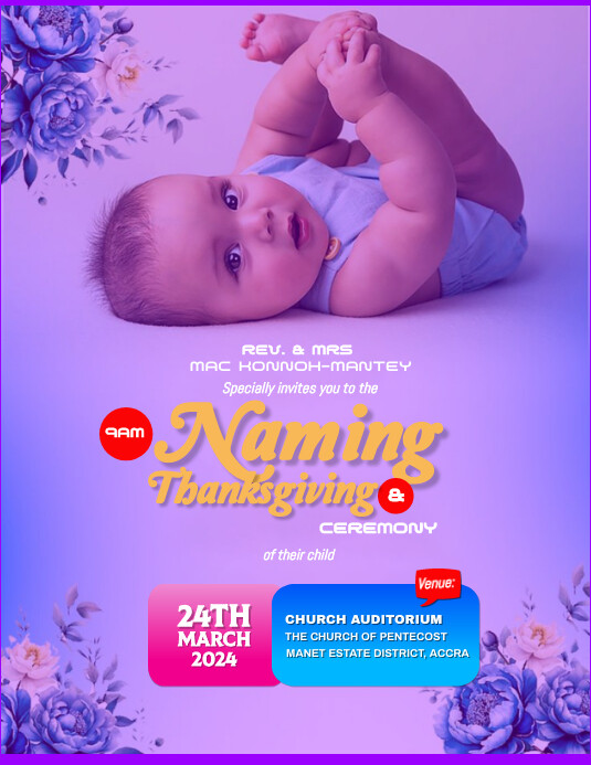 Naming and Thanksgiving Flyer Template | PosterMyWall