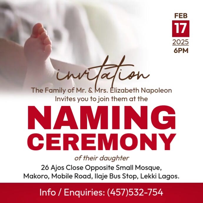 Naming Ceremony Celebration Template | PosterMyWall