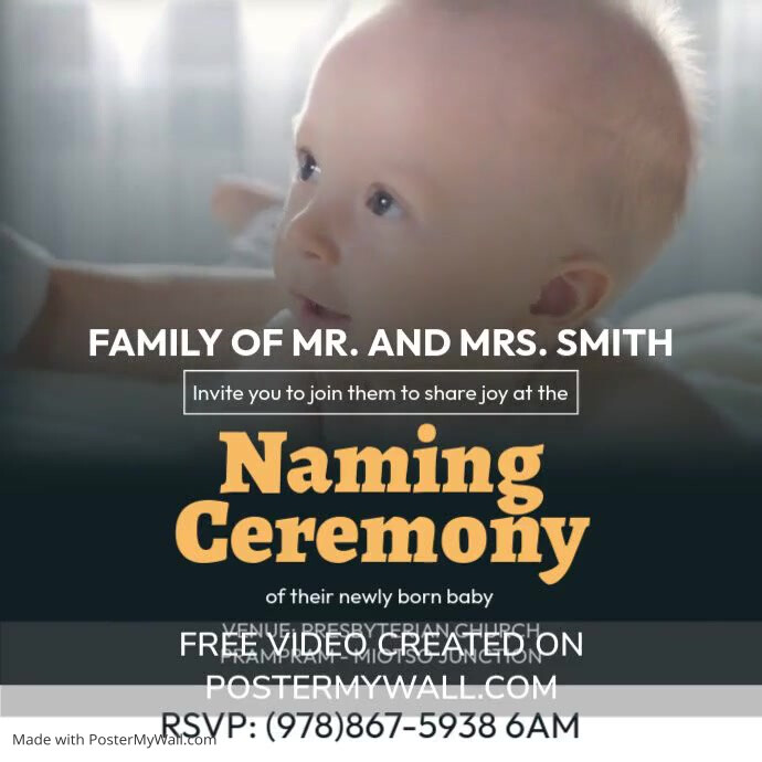 Naming Ceremony Template | PosterMyWall