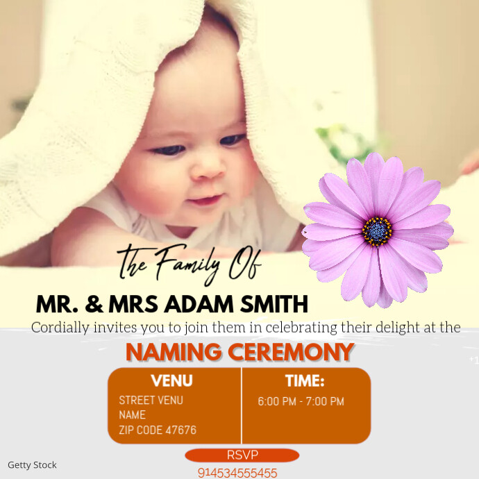 Naming Ceremony Template | PosterMyWall