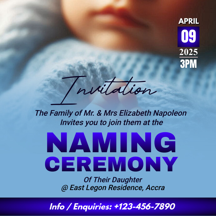 Plantilla de Naming Ceremony Event | PosterMyWall