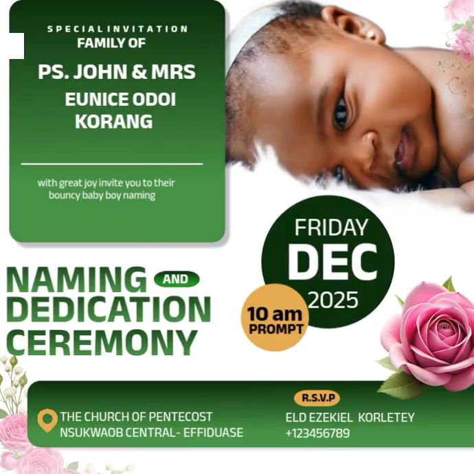 naming ceremony flyer baby dedication flyer baby naming flyer Template ...