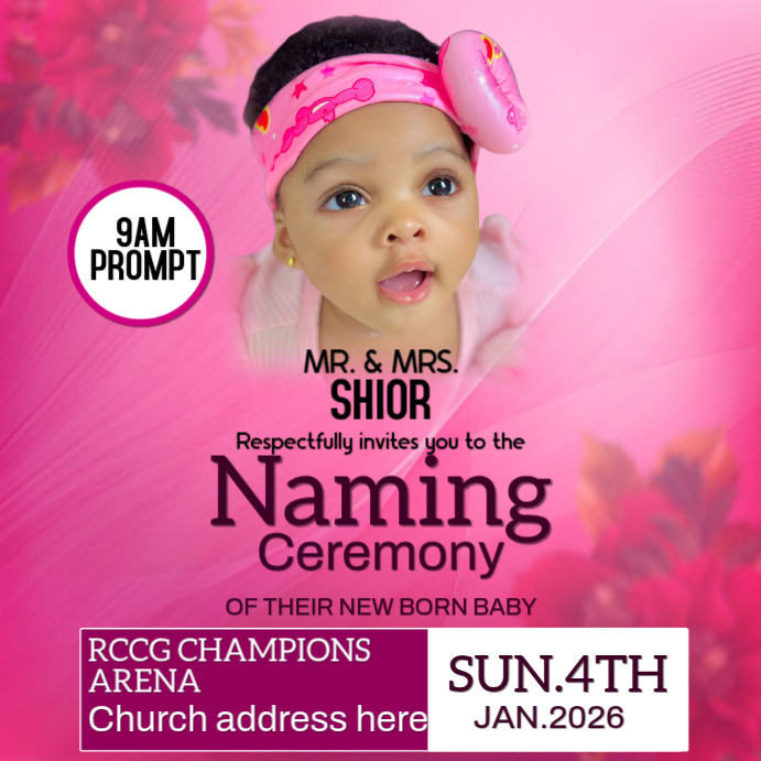 Naming Ceremony Flyer Template | PosterMyWall