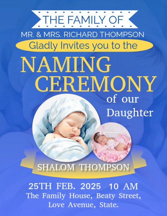 Naming Ceremony Invitation Design Template | PosterMyWall