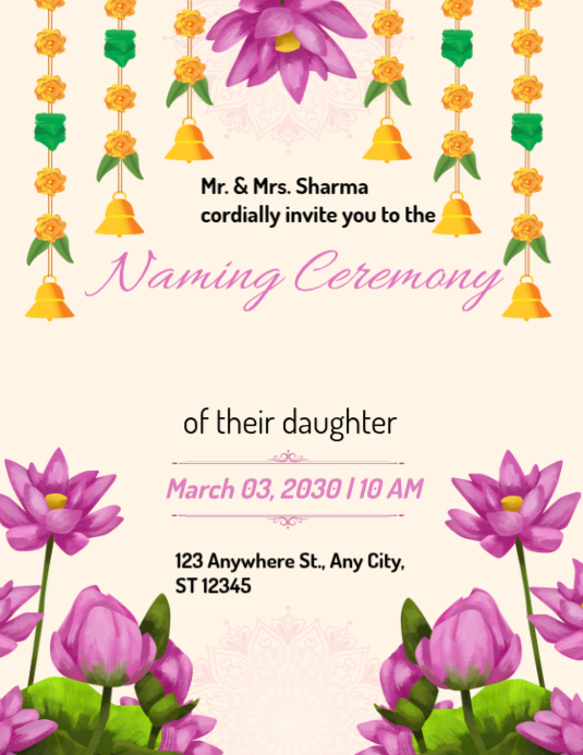 Naming Ceremony invitation Template | PosterMyWall