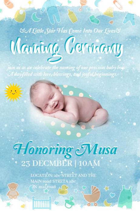 Naming Ceremony Invite Template, Naming Ceremony Invitations, Naming ...