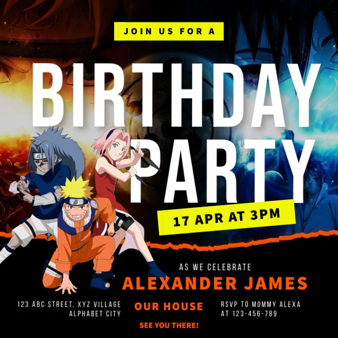 Copy of Naruto Birthday Invitation | PosterMyWall