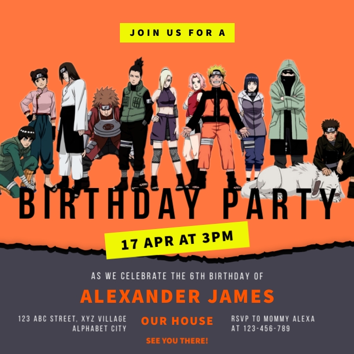 Copy of Naruto Birthday Invitation | PosterMyWall