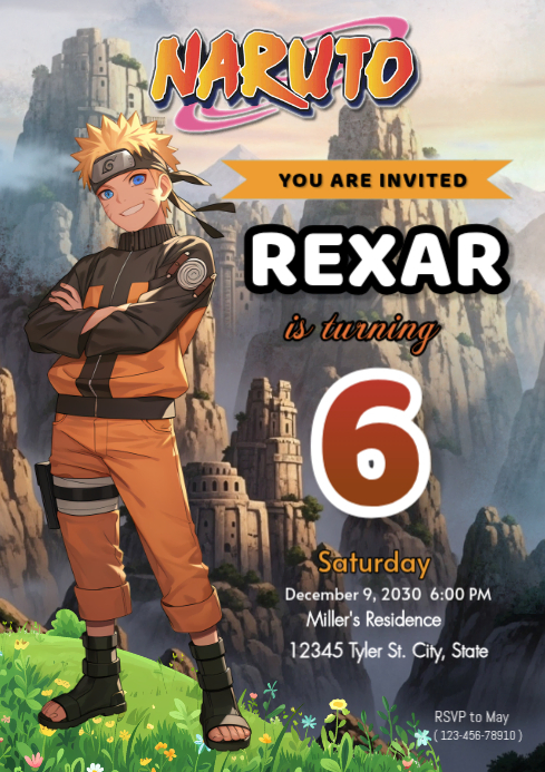 naruto birthday invitation Template | PosterMyWall