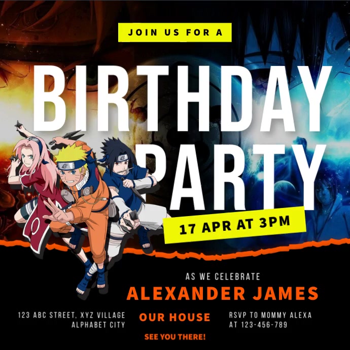 Naruto Birthday Invitation Template | PosterMyWall