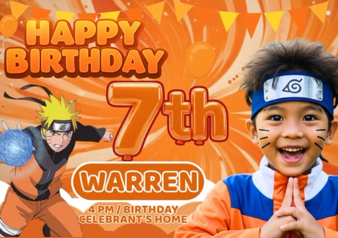 Naruto Birthday Tarpaulin Template | PosterMyWall