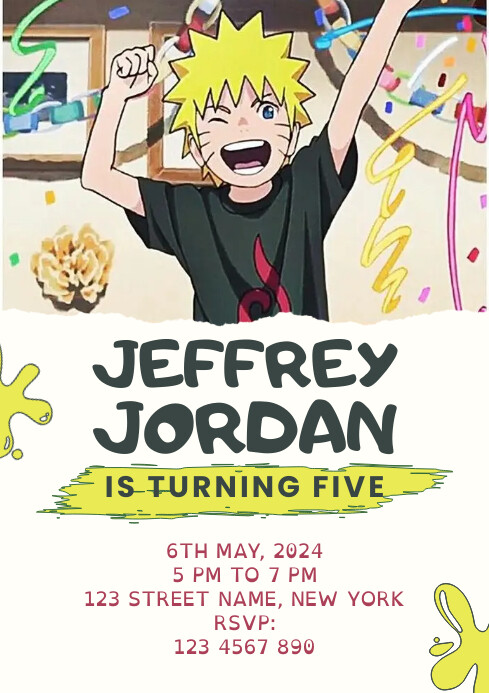 Naruto Birthday template | PosterMyWall