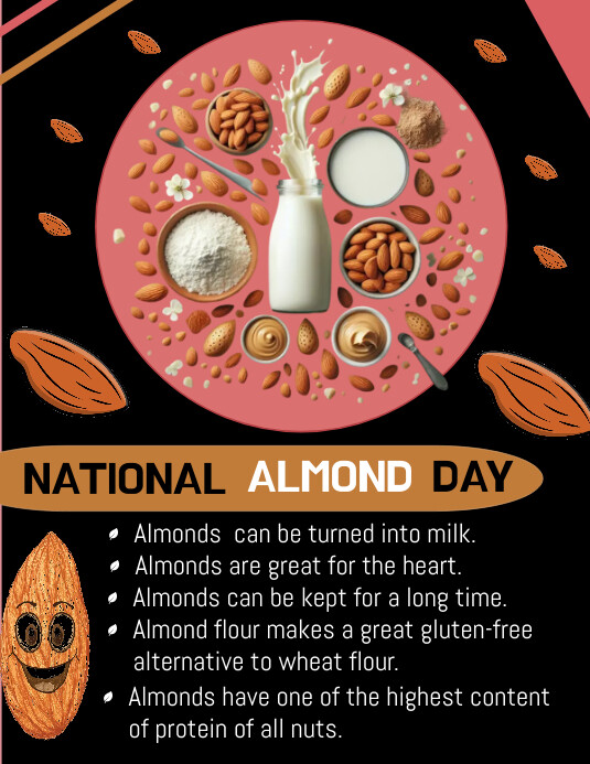 National almond day flyer template | PosterMyWall