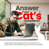 answer your cat's questions day Template | PosterMyWall