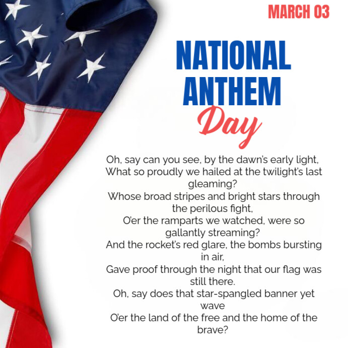 National anthem day Template | PosterMyWall