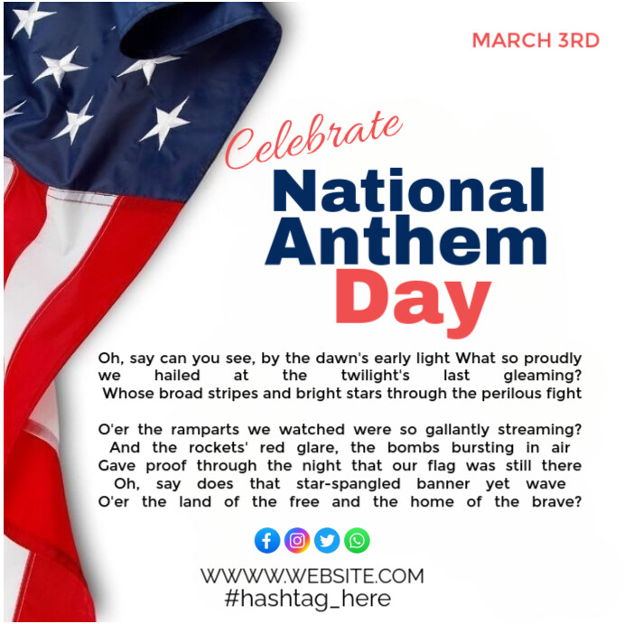 National anthem day Template | PosterMyWall