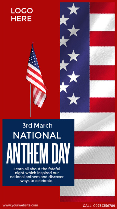 National Anthem Day Design Template | PosterMyWall