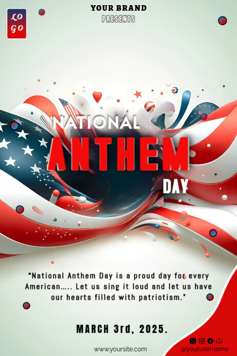 Plantilla de National Anthem Day | PosterMyWall