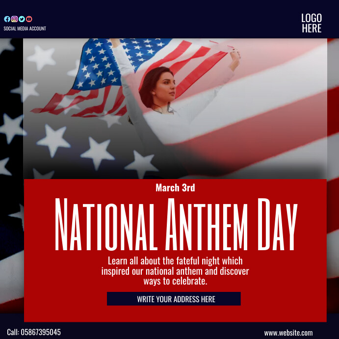 Plantilla de national anthem day | PosterMyWall