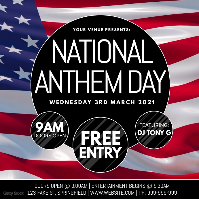 Copy of National Anthem Day Poster | PosterMyWall