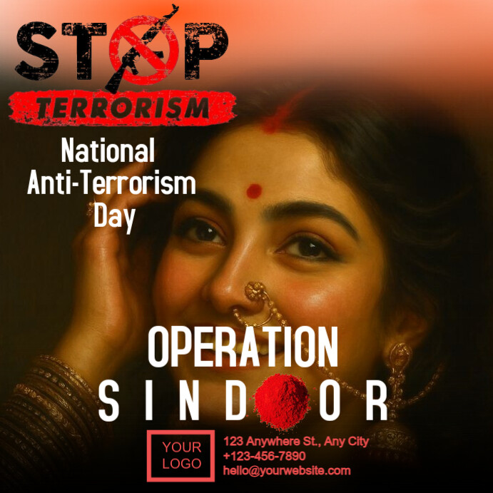 Plantilla de National anti terrorism day free editable template ...