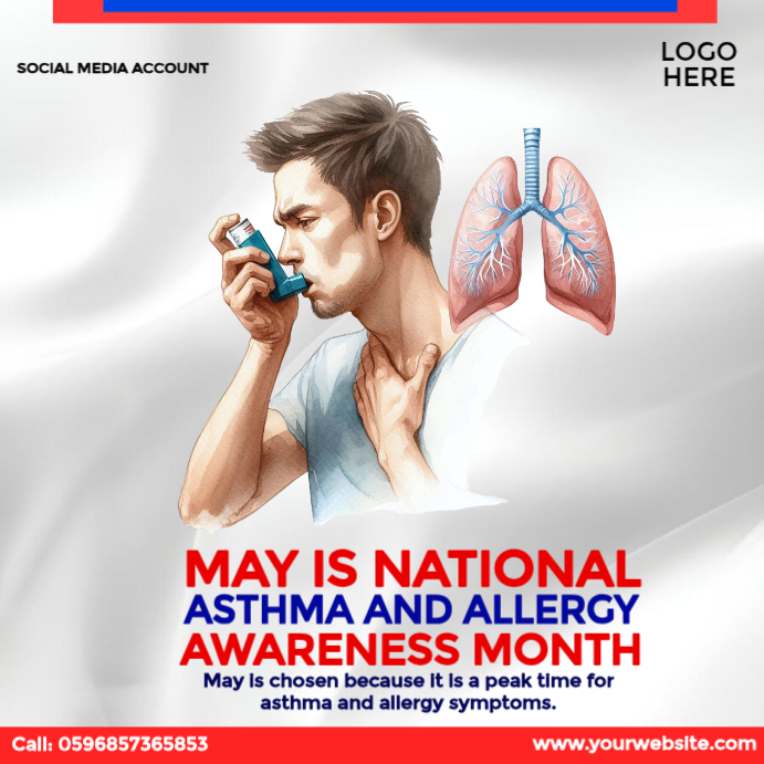 National Asthma and Allergy Awareness Month Template | PosterMyWall