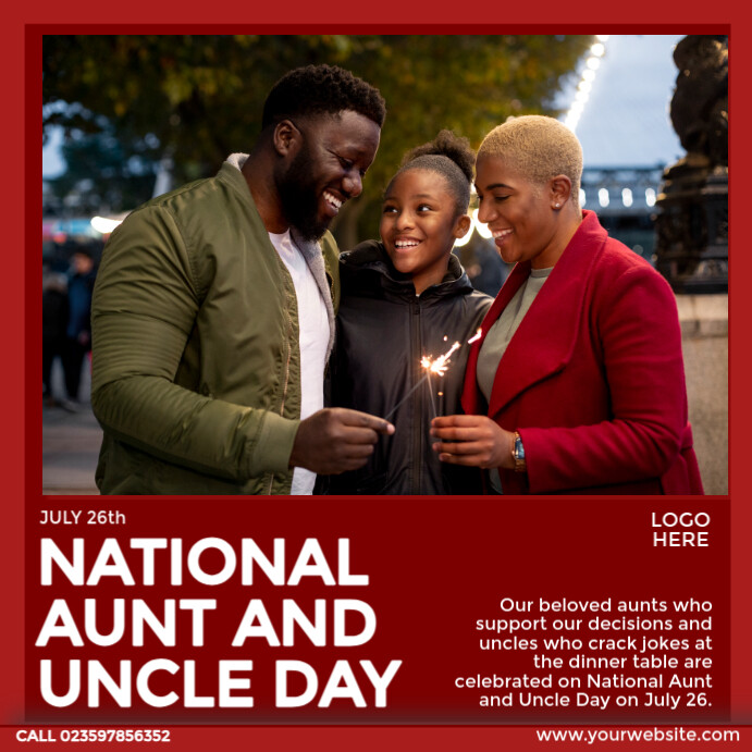 National Aunt and Uncle Day Template | PosterMyWall