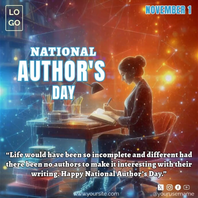 National Author's Day Template | PosterMyWall