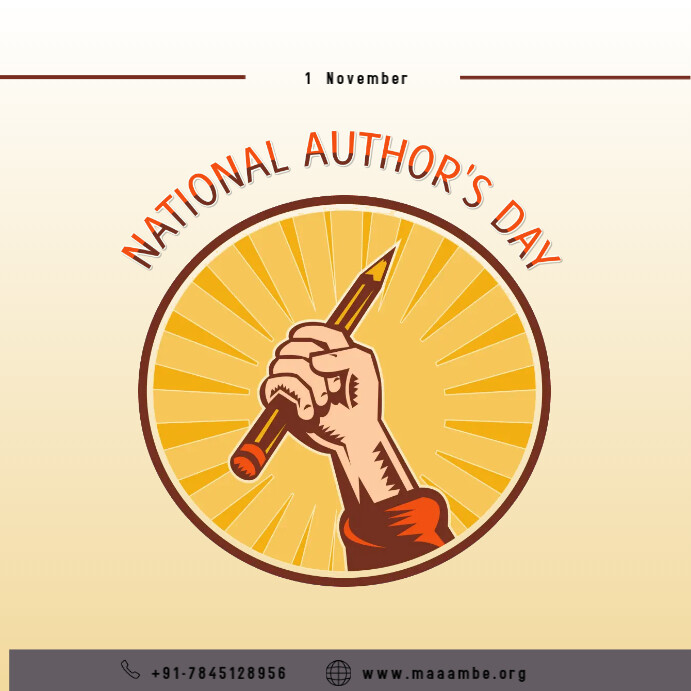 National Author's Day Template | PosterMyWall