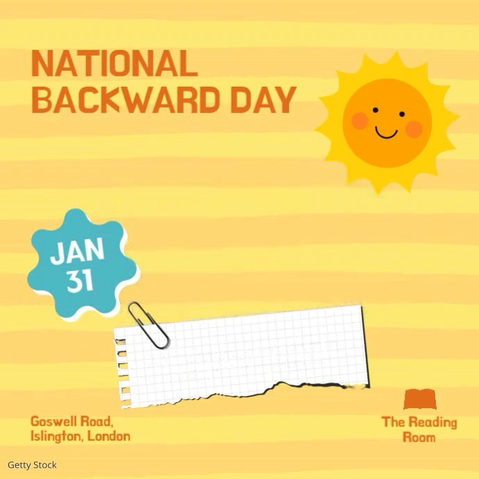National Backward Day Square Slideshow Template | PosterMyWall