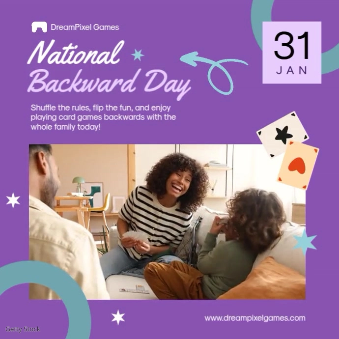 National Backward Day Square Video Template | PosterMyWall