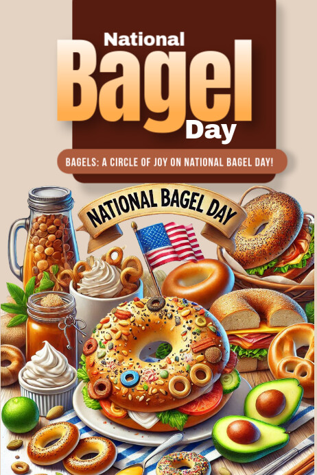 National bagel day Template | PosterMyWall