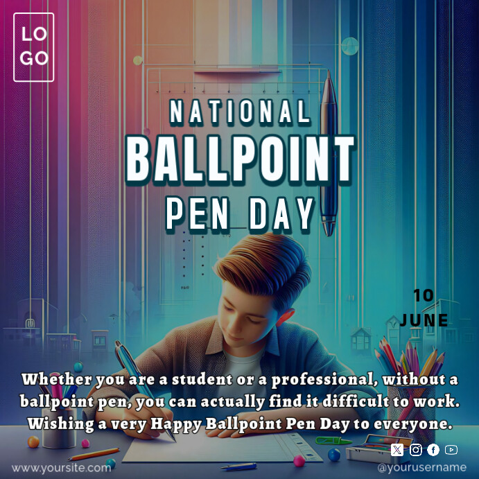 National Ballpoint Pen Day เทมเพลต | PosterMyWall