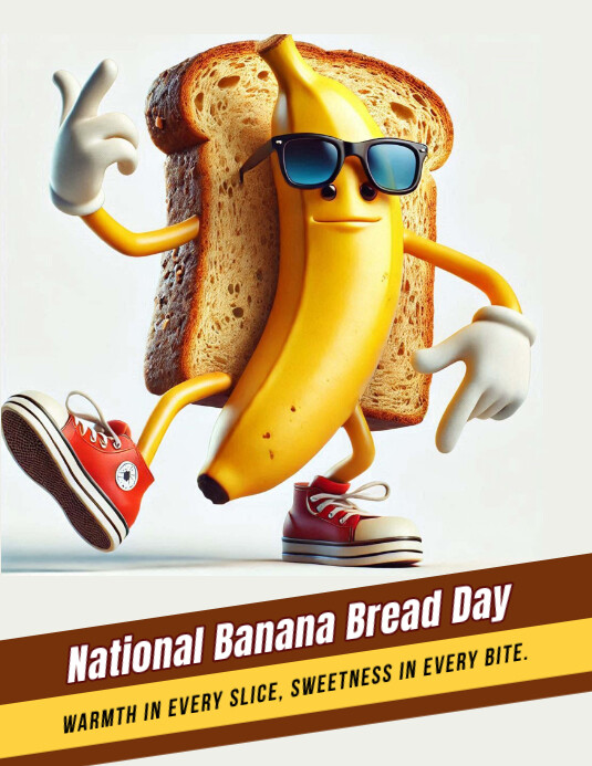 National banana bread day Template | PosterMyWall
