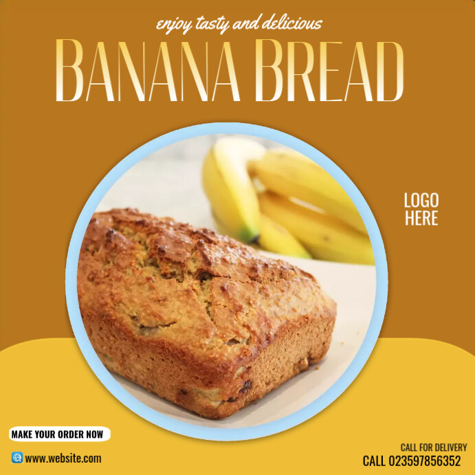 national banana bread day Template | PosterMyWall