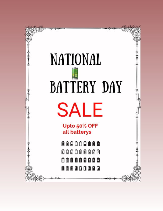 National battery day sale Template | PosterMyWall