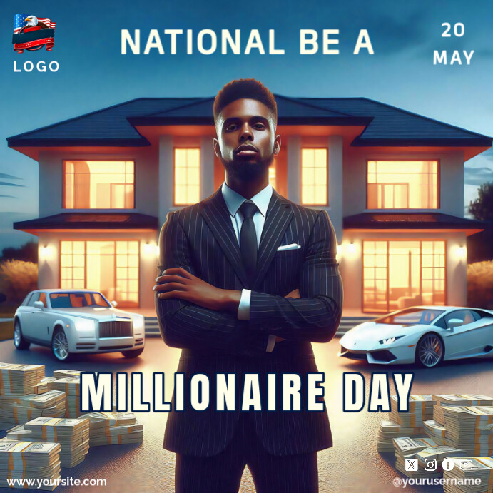 Plantilla de National Be A Millionaire Day | PosterMyWall
