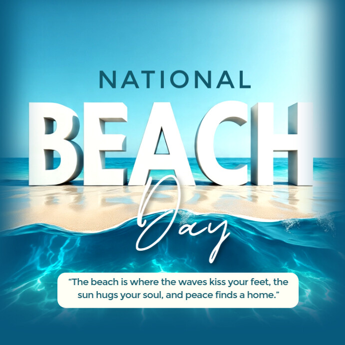 National beach day Template | PosterMyWall