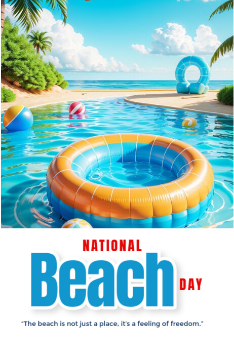 National beach day Template | PosterMyWall