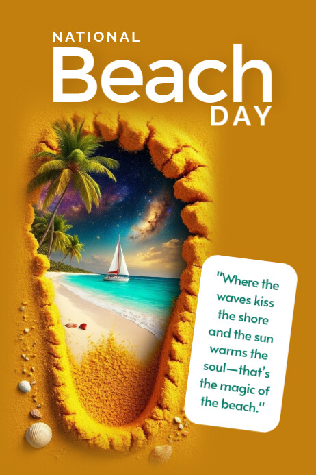National beach day Template | PosterMyWall
