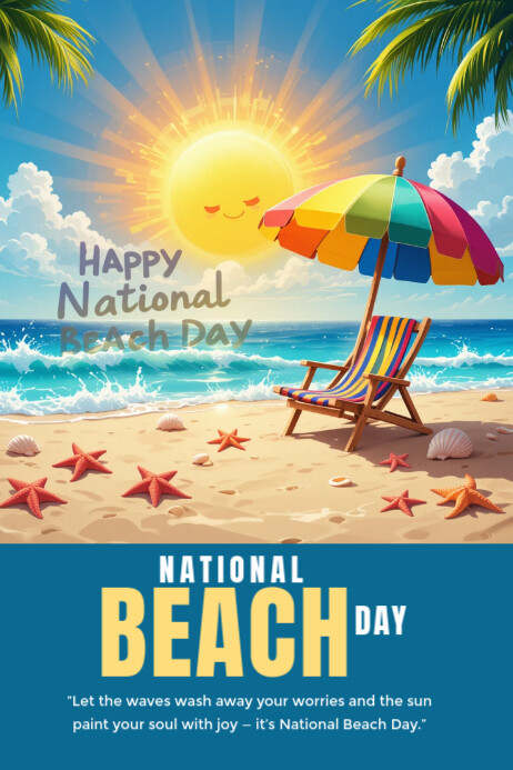 National beach day Template | PosterMyWall