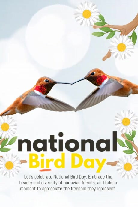 National Bird Day Floral Theme Template | PosterMyWall