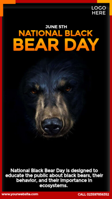 Copy of National Black Bear Day Template | PosterMyWall