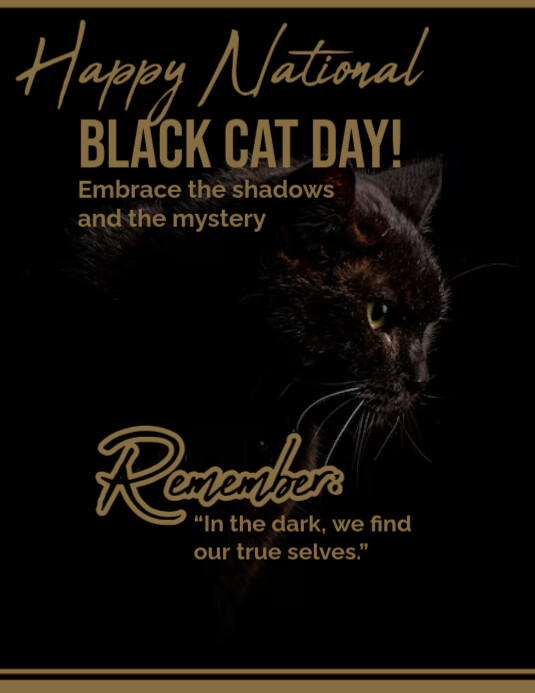 National Black Cat Day Template | PosterMyWall