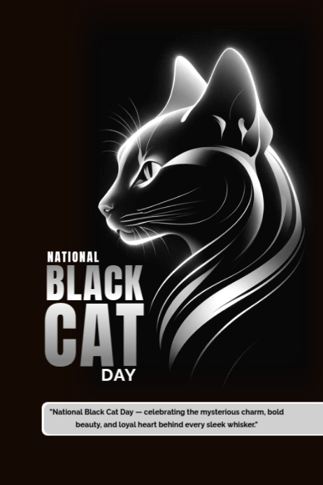 Plantilla de National black cat day | PosterMyWall