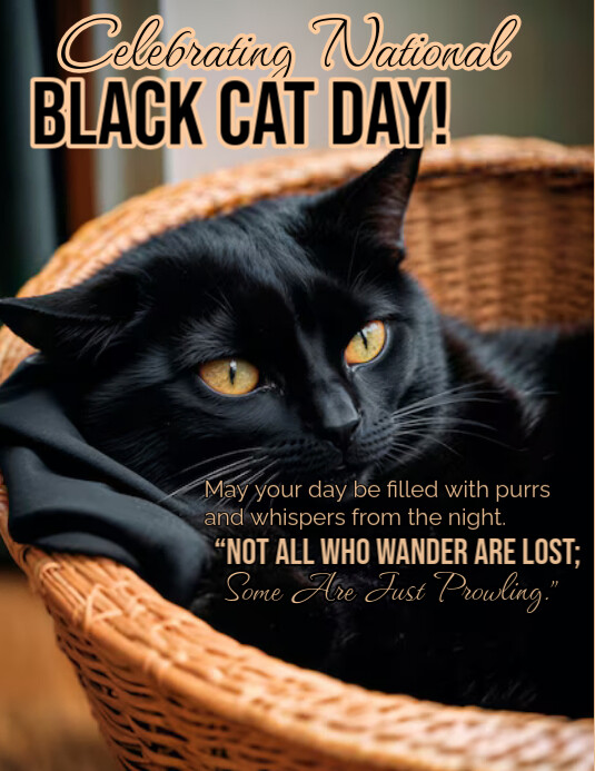 Plantilla de National Black Cat Day | PosterMyWall