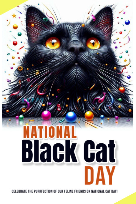 Copy of National black cat day | PosterMyWall