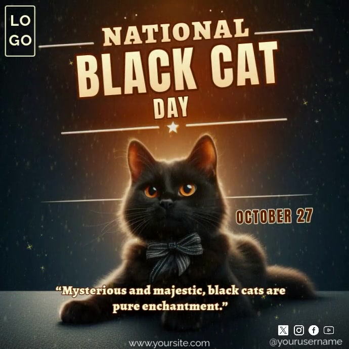 National Black Cat Day Template | PosterMyWall