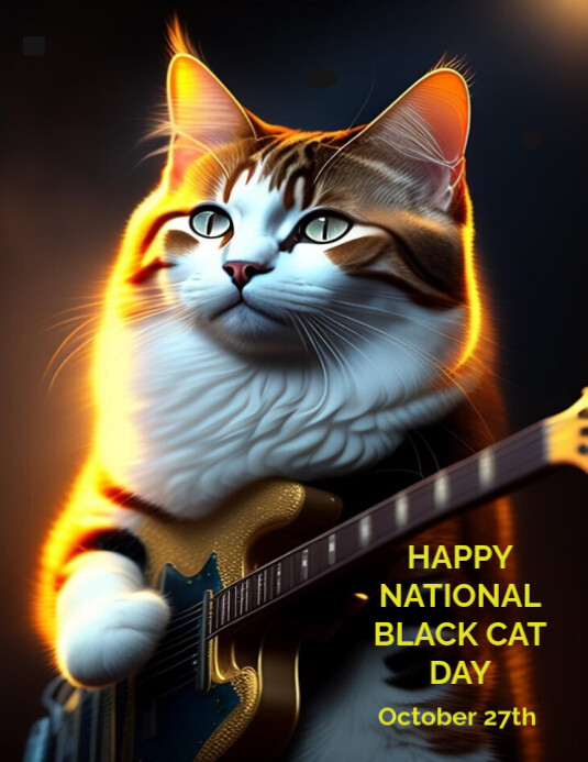 Copy of NATIONAL BLACK CAT DAY | PosterMyWall