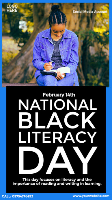 National Black Literacy Day Template | PosterMyWall
